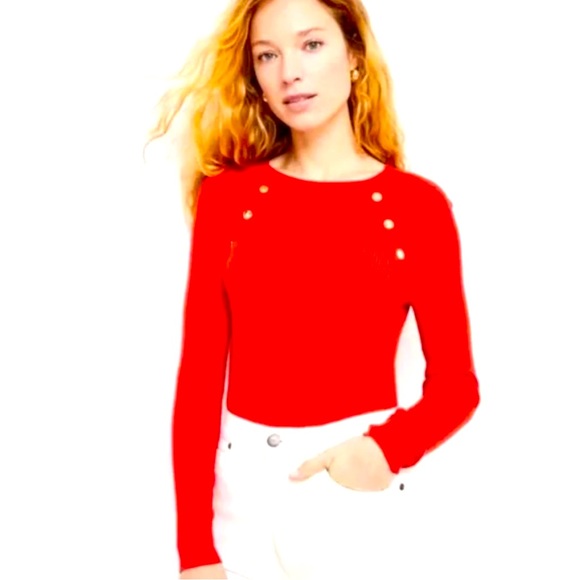 LOFT | Sweaters | New Loft Vibrant Gold Button Trim Sweater | Poshmark
